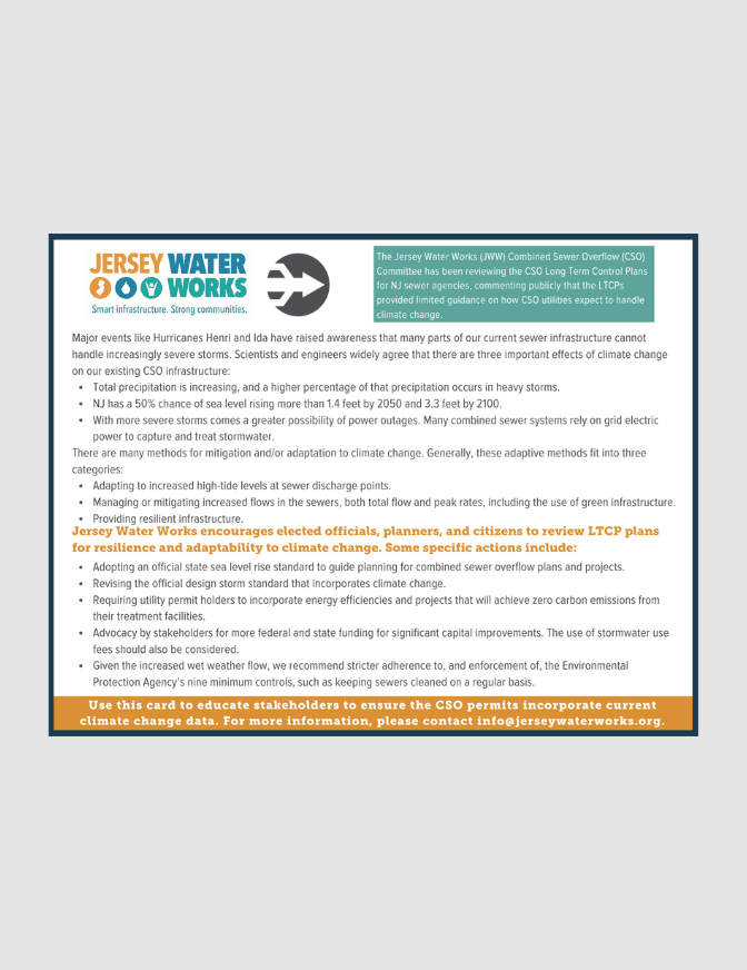 Ask Card - Combined Sewer Overflow and Climate Change - Jersey Water Works